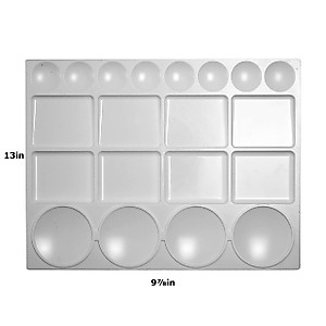 Bella Bora Paint Palette with 20 Wells | Painting Supplies Tray for Watercolor, Oil, Acrylic Paints | Empty Plastic Wet Artist Mixing Art Paint Holder Organizer for Painters and Kids | 13" x 9.875"