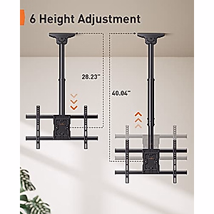 Perlegear Ceiling TV Mount, Hanging TV Mount for 37-75 inch Flat or Curved TVs up to 99 lbs, Full Motion TV Bracket with Swivel, Tilt, Max VESA 600x400mm, PGLCM1