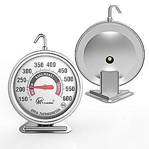 KT THERMO 3" Large Oven Thermometers NSF Accurately- Large Rotary Hook & Easy to Read Large Reading Number Shows Marked Temperature for Kitchen Food Cooking
