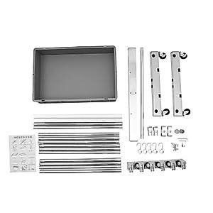 CheriMuMu Broom mop Holder, Mobile Cleaning Tools Storage Cart, Cleaning Supplies Organizer Janitor Carts, Stainless Steel Floor-Standing Mop Rack with Wheels for Garden Garage Schools (5 Slots)