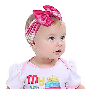 12 Nylon Bows Headbands with Soft Dye Bows for Newborn to 3 Months Baby Girls - Hair Accessories
