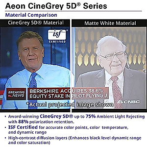EliteProjector Aeon CineGrey 5D, 150" Diagonal 16:9, Edge Free Ceiling Light Rejecting and Ambient Light Rejecting Fixed Frame Projection Projector Screen for Movie Home Theater, EP-AR150DHD5