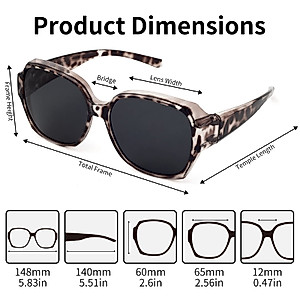Face Shadow Over Glasses Sunglasses for Women Polarized UV Protection, Fit Over Prescription Glasses Sunglasses Lightweight