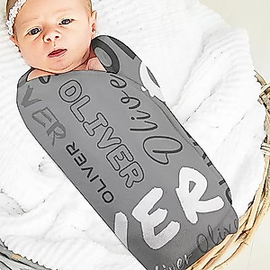 Purefly Personalized Blankets for Kids Custom Baby Blanket with Name for Girls Boys Customized Baby Name Blanket Receiving Blanket for Newborn Toddler Personalized Gifts for Birthday Christmas