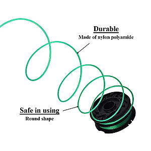 THTEN DF-080 String Trimmer Spools Compatible with Black Decker GH1100 GH1000 GH2000 Electric String Grass Trimmer Lawn Edger DF-080-BKP 30ft 0.080" Dual Auto-Feed Spool 4 Pack