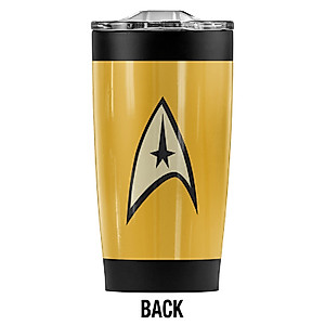 LOGOVISION Star Trek Star Trek Command Uniform Stainless Steel Tumbler 20 oz Coffee Travel Mug/Cup, Vacuum Insulated & Double Wall with Leakproof Sliding Lid | Great for Hot Drinks and Cold Beverages