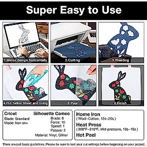 TORC Glitter HTV Heat Transfer Vinyl Bundle Rolls, Set of 10 Iron on Vinyl for T Shirts Crafts (12 inch x 5 ft per Roll)