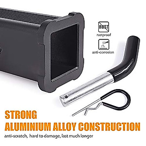 MICTUNING 2-1/2 inches Class V to 2 inches Class III and IV Trailer Hitch Receiver Adapter, 2.5 inches to 2 inches Reducer Sleeve with Hitch Pin and Clip