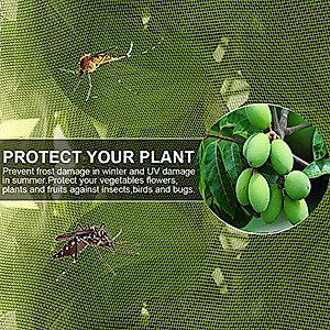 Aphrolin Plant Cover Bags, 4.6X 3.4 Feet Reusable Thicken Encrypted Garden Netting Mesh with Drawstring, Fruit Tree Plant Protect Netting, Plant Cover for Pest, Insect Bird Barrier Netting (2 Pcs)