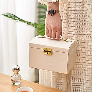 Bausweety Jewelry Box with 2 Drawers,Lockable Jewelry Organizer for Women Girls