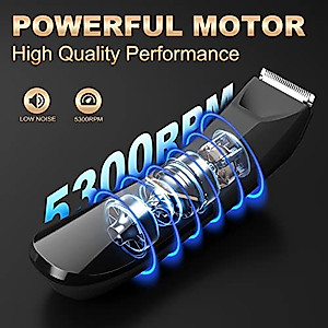 Ufree Body Hair Trimmer for Men, Ceramic Blade Pubic Hair Trimmer Electric Razor Clippers for Men Grooming Kit, Waterproof Shaver for Men Groin Hair Ball Trimmer, Gifts for Men, Wet/Dry & LED Light