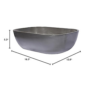 Eden Bath Rounded Corners Rectangular Concrete Vessel Sink (Charcoal)