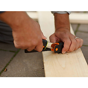 Fiskars Knife including Holster with Integrated Knife Sharpener, Total length: 21.9 cm, Black/orange/green, 1023619, Standard