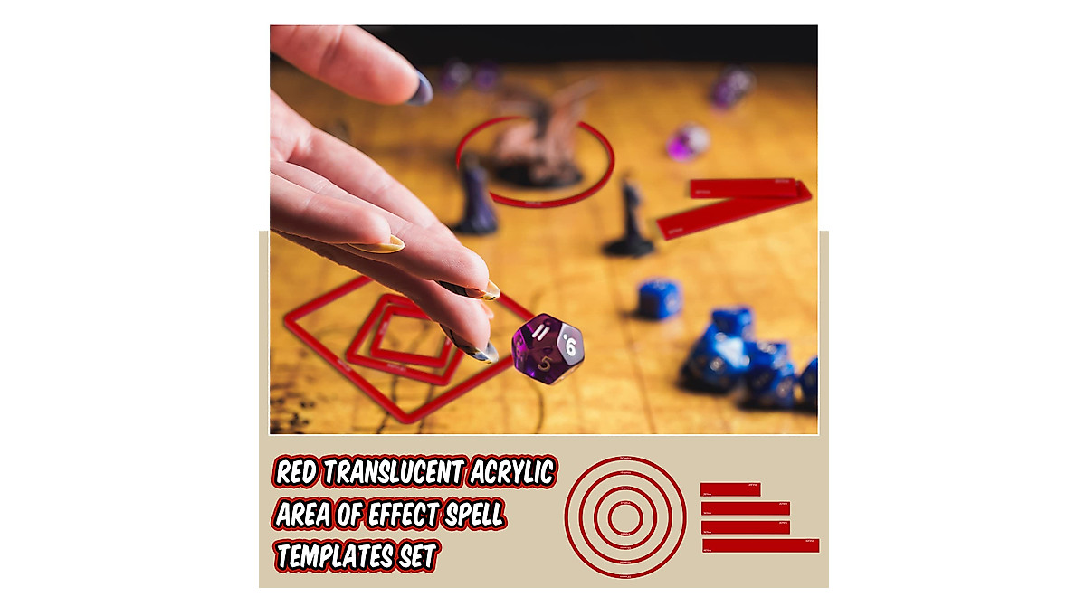 Sintuff 15 PCs AOE Damage Spell Templates Set for RPG Gaming