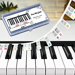 Removable Piano Keyboard Note Labels for Learning, Piano Notes Guide & Piano Keys Guide - 88-Key Full Size, Say Goodbye to Piano Key Stickers & Piano Keyboard Stickers (Colorful)