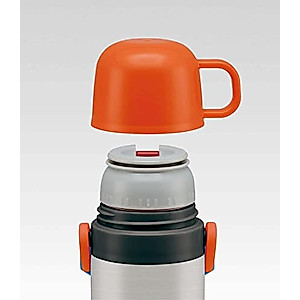 Skater SKDC4 Children's Water Bottle, 2-Way, Direct Drinking, One-Touch Cup Included, Super Mario, Diameter 2.7 x Height 9.1 inches (68 x 230 mm), 15.2 fl oz (430 ml), Stainless Steel, Kids Boys