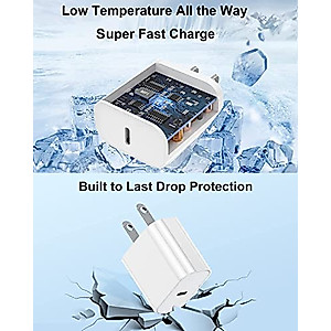 Apple Charger, 3Pack USB C Charger Block [Apple MFi Certified] USB C Wall Charger PD 3.0 USB C Adapter with Type C Charger Fast Charging Plug for iPhone 14/13/12/11/X, iPad/iPad Pro/iPad Mini/iPad Air