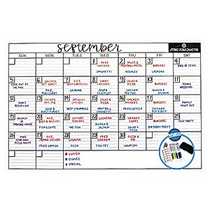 Dry Erase Wall Calendar 24x36 inch Monthly planner Undated Laminated, Includes Accessories