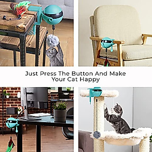 FunPetz Interactive Cat Toys for Indoor Cats - Automatic 2-in-1 Feather Cats Toys for Endless Play - Electronic Kitten Toys with Smart Shut-Off - Robotic Pet Toys with Feather Replacements