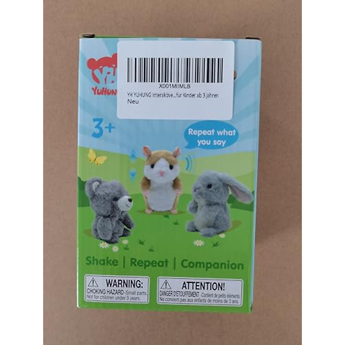 YH YUHUNG Interactive Talking Hamster Toy Repeats What You Say, Mimics Your Voice with High-Pitched Tone & Head Nodding, Soft, Durable Plush Hamster Stuffed Animal Repeating Toy for Kids