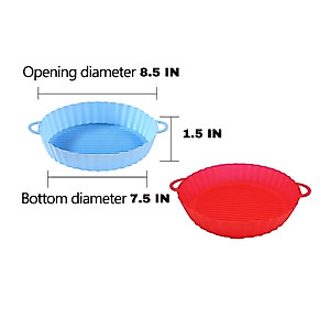 2 Pack Air Fryer Silicone liners, None stick 8 inch Air Fryer liner buskets, Reusable Air fryer insert, Fits 3-5 QT Air Fryer pot, parchment paper replacements liners, Microwave and dishwasher safe