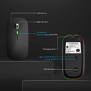 Attoe Wireless Mouse, 2.4GHz Silent Click Mouse with USB Receiver - Waterproof Slim Cute Wireless Mouse for Laptop, Computer,MAC OS…