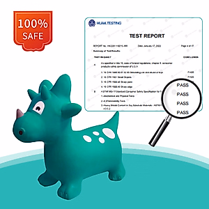 HotMax Bouncy Horse, Dinosaur Hopper Toys for Kids, Inflatable Ride on Bouncy Animals Toys for Toddlers, Jumping Horse for Baby Year Old Birthday Gift for Boy or Girl (Triceratops)