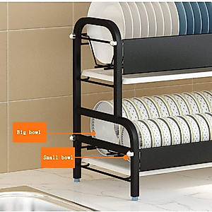 Plate Rack Draining Dish Rack 2-layer Stainless Steel With Drain Plate Dish Rack Drain Rack Tableware Drying for Kitchen Countertop Pan Plate Holder