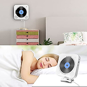 CD Player Portable with Bluetooth - Wall Mountable & Desktop Stand CD Players Music Player Home Audio Boombox with Remote Control FM Radio Built-in HiFi Speakers LCD Display MP3 Headphone AUX Jack
