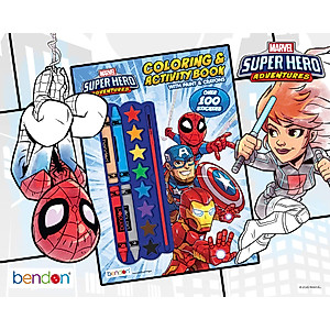 Marvel Super Hero Adventures 128-Page Coloring Book with Paints and Crayons, 47528 Bendon