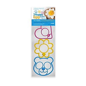 Mobi 3-Happy Egg Assorted Shaped Silione Molds, Bear, Flower and Heart