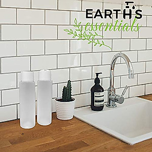 2 Pack Refillable 16 Ounce HDPE Squeeze Bottles With"Stand On The Cap" Dispenser Tops-Great For Lotions, Shampoos, Conditioners and Massage Oils From Earth's Essentials (WHITE CAP)