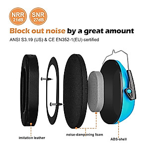 ProCase Kids Safety Ear Muffs Bundle with Hearing Protection Earmuffs Ear Defenders