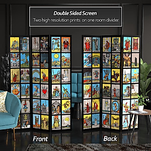 6 ft. Tall Double Sided Rider-Waite Tarot Canvas Room Divider