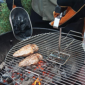 Charcoal Companion CC1089 Heavy Duty Grill Grate Lifter, 12.3 Inches, Steel