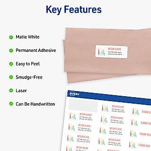 Avery Easy Peel Printable Address Labels with Sure Feed, 1" x 2-5/8" Customizable Stickers, White, 15,000 Blank Mailing Labels, Great for Mailing, Shipping, and More (2-Pack of 5960)