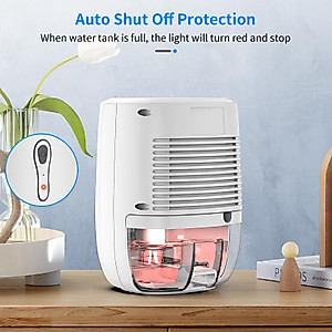 Dehumidifiers for Home, Small Dehumidifiers with Drain Hose(30OZ),2400 Cubic Feet (260 sq ft) Portable Dehumidifier for Room, Auto Shut Off, 30dB Ultra Quiet, Dehumidifiers for Bathroom, Basement,