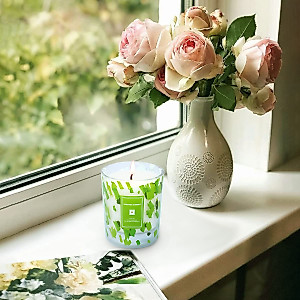 Haoson Vanilla & Jasmine Scented Candle Gift Set in Glass Jar Natural Soy Wax Aromatherapy Stress Relief Candle for Women Home Mother's Day Christmas