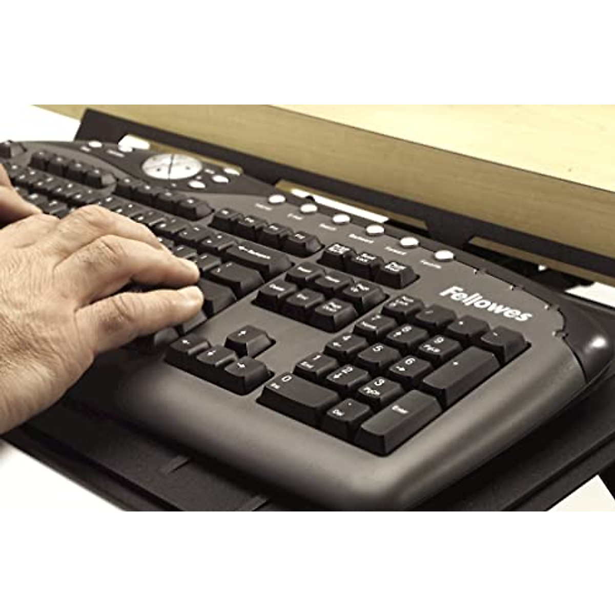 Fellowes Office Suites Adjustable Keyboard Tray (8031301),Black/Silver, 2"" x 30.3"" x 13.9"""