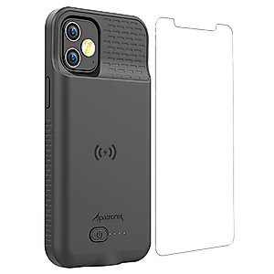 Alpatronix Battery Case for iPhone 13 Mini (5.4 inch), Strong Slim Portable Protective Extended Charger Cover with Wireless Charging, CarPlay and Certified Connector Chip (BX13mini) - Black