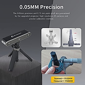 Revopoint 3D Scanner 0.05mm Precision 10 FPS Scan Speed Portable 3D Scanner for 3D Printing - POP2 Premium