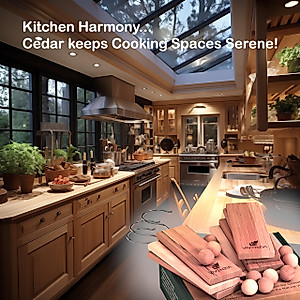 Vivenzia Cedar Blocks for Clothes Storage, Cedar Balls for Closets and Drawers -25 pcs, Including 15 Hang-ups and 10 Balls- Aromatic Cedar Blocks For Closet