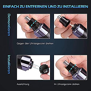 XIXIANDASHA Ear and Nose Hair Trimmer Clipper for Men Women, 4 in 1 USB Rechargeable Professional Electric Eyebrow and Facial Hair Trimmer with Waterproof Head Double-Edge Stainless Steel Blade