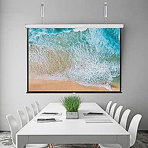 suptek Universal Projector Screen Wall Mount L-Brackets Wall Hanging Mount 6 inch Adjustable Extension Mounting Hooks for Projection Screen up to 66 lbs, 30 kg Capacity Each, PRL001, White (1 Pair)