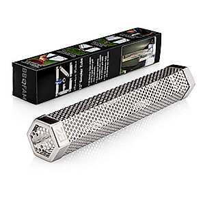 BBQFAM 12" EZ Smoker Tube, Stainless Steel BBQ Smoker Tube-Wood pellet tube, Smoker tube for gas grill, The Hexagonal Pellet Smoke Tube on Instagram and FB (1, 12")