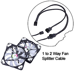 DS 2Pack 120MM RGB Case Fans with PC LED Strip Lighting, LED Silent Fans for Computer Cases, PC Case, CPU Cooler, Support to Aura or Mystic Light RGB SYNC (F Series)