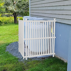 Kshioe Vinyl Fence Panels 2 Pack Outdoor Picket Privacy Screen Fence, 2PCS White PVC Fence Panel, 48" H X 36" W (White)