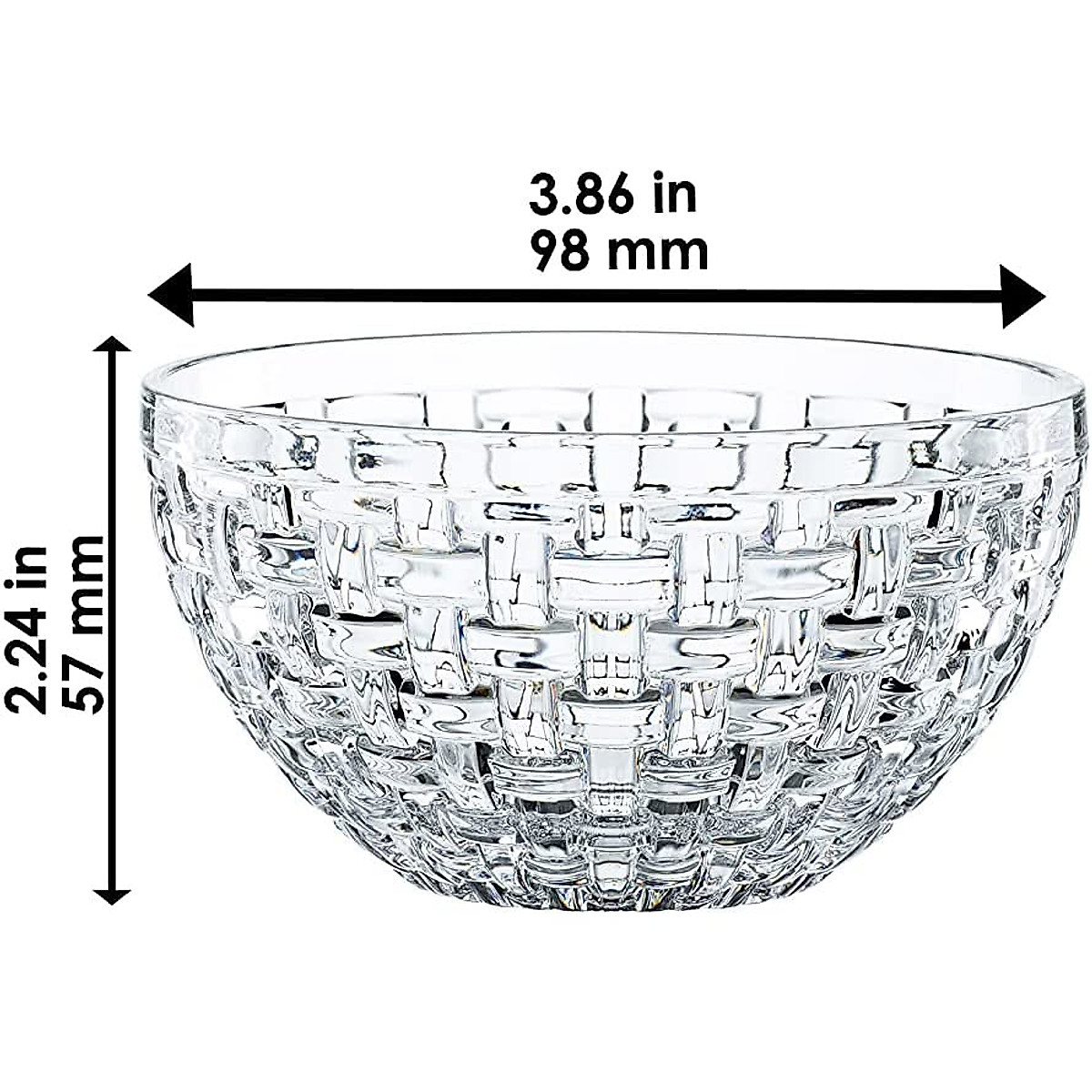 Nachtmann Bossa Nova Round Crystal Dip Bowls, Set of 4, Serving Dish for Sauce, Salsa, Ice Cream, and Dips, Giftable, 3.5 Ounce, Clear, Dishwasher Safe