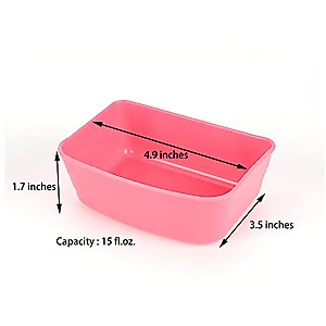 AMZSYLV Rabbit Feeder Waterer Chicken Guinea Pig Cage Bowl Food Water Hanging Watering Container Feeding Dish Coop Cup Treats Drinker for Pigeon Dove Puppy Cat Bird Bath Basin Hamster Bed (Pack of 3)