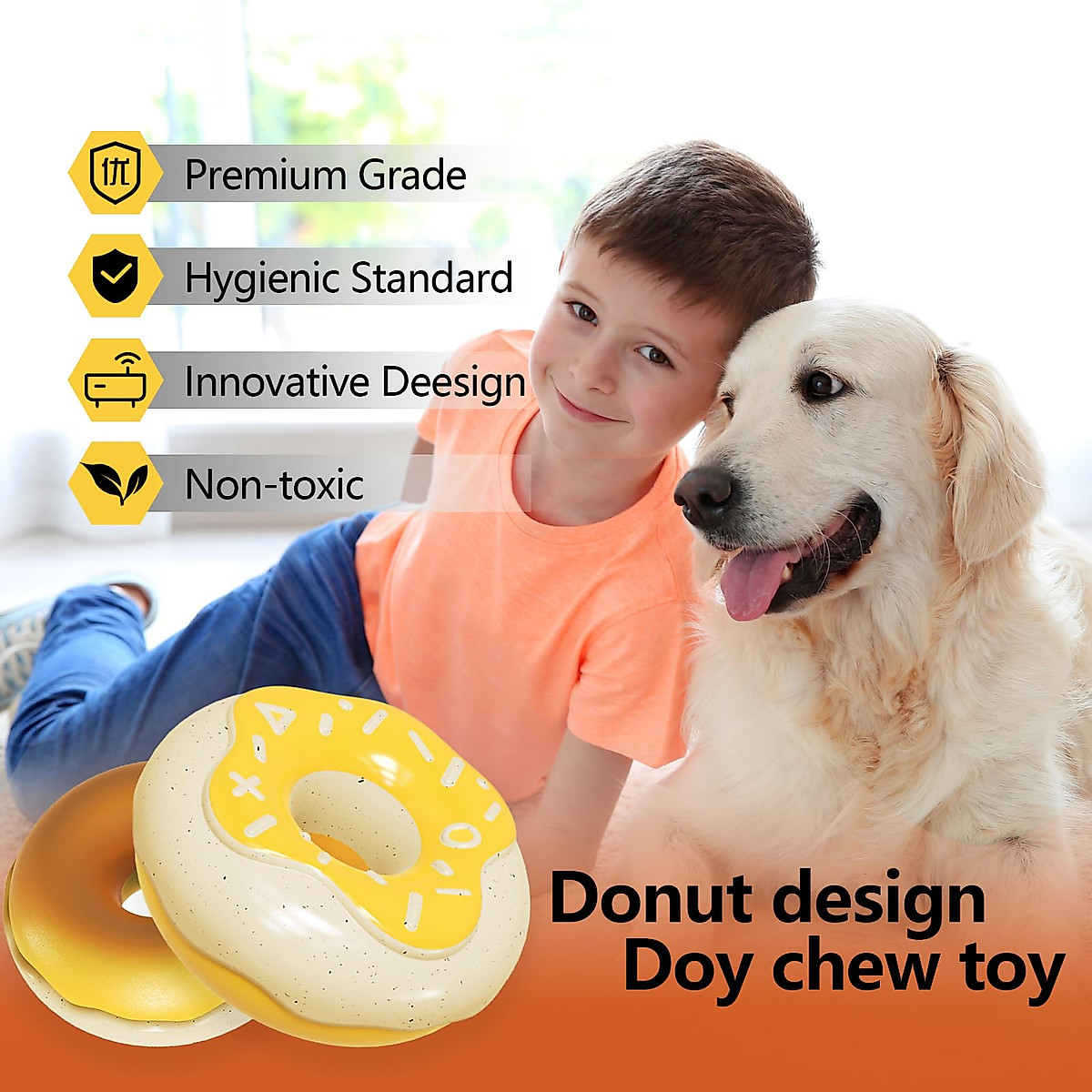 Newdeport Indestructible Dog Chew Toys for Aggressive Chewers, Squeaky Dog Toys for Aggressive chewers, Interactive Dog Toys for Medium/Large/Breed Dogs, Teeth Grinding and Cleaning Function